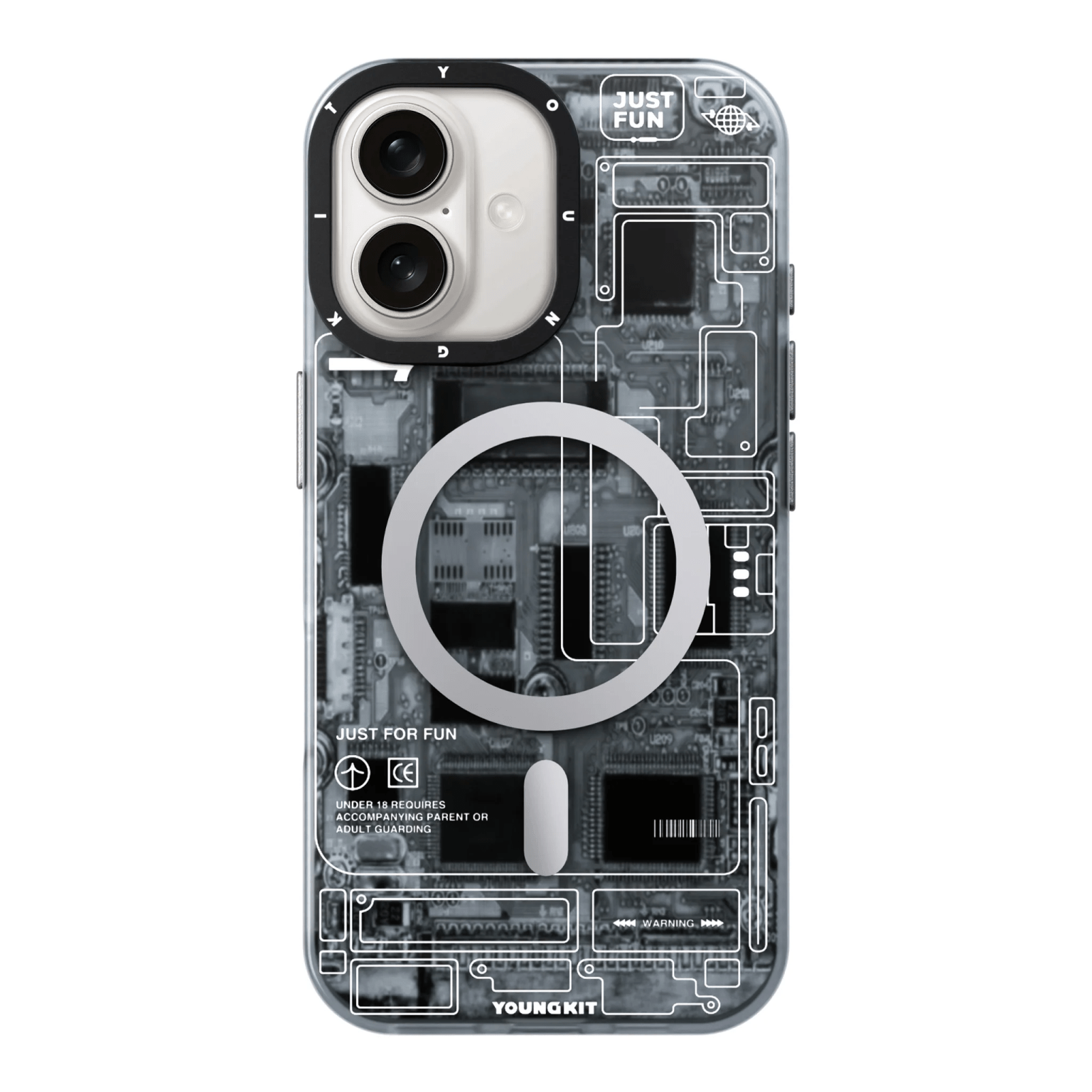 iPhone 16 Pro Max MagSafe Case - Futuristic Grey Circuit Board | Price ...